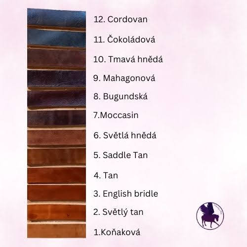 Vzorník barev a raznic - Koňoshop u Miry